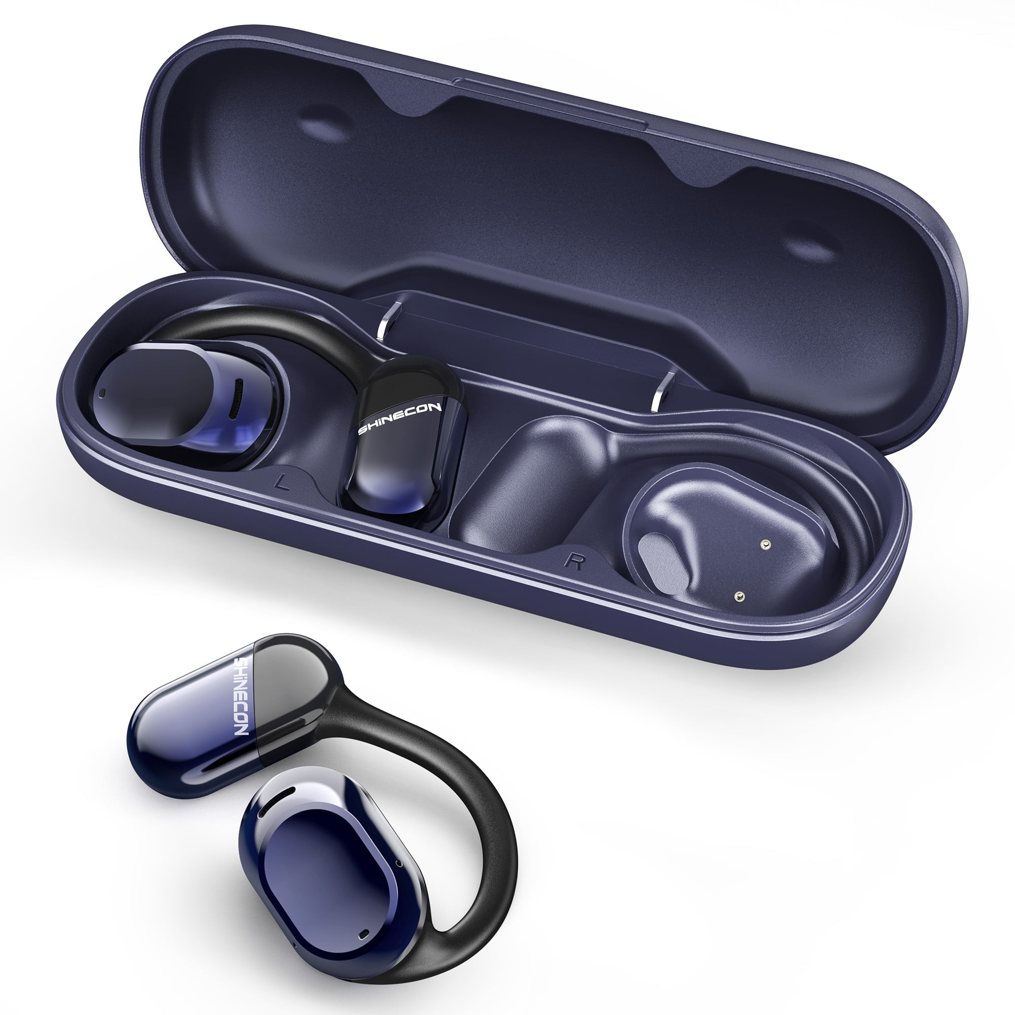 Open Ear Headphones, Wireless Earbuds Bluetooth 5.3 Air Conduction Headphones with Earhooks and ...