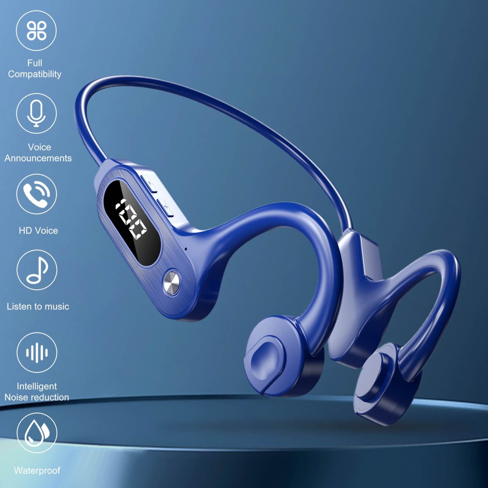"Open Ear Headphones, With Digital Display Wireless Ear Hook Pluggable ...