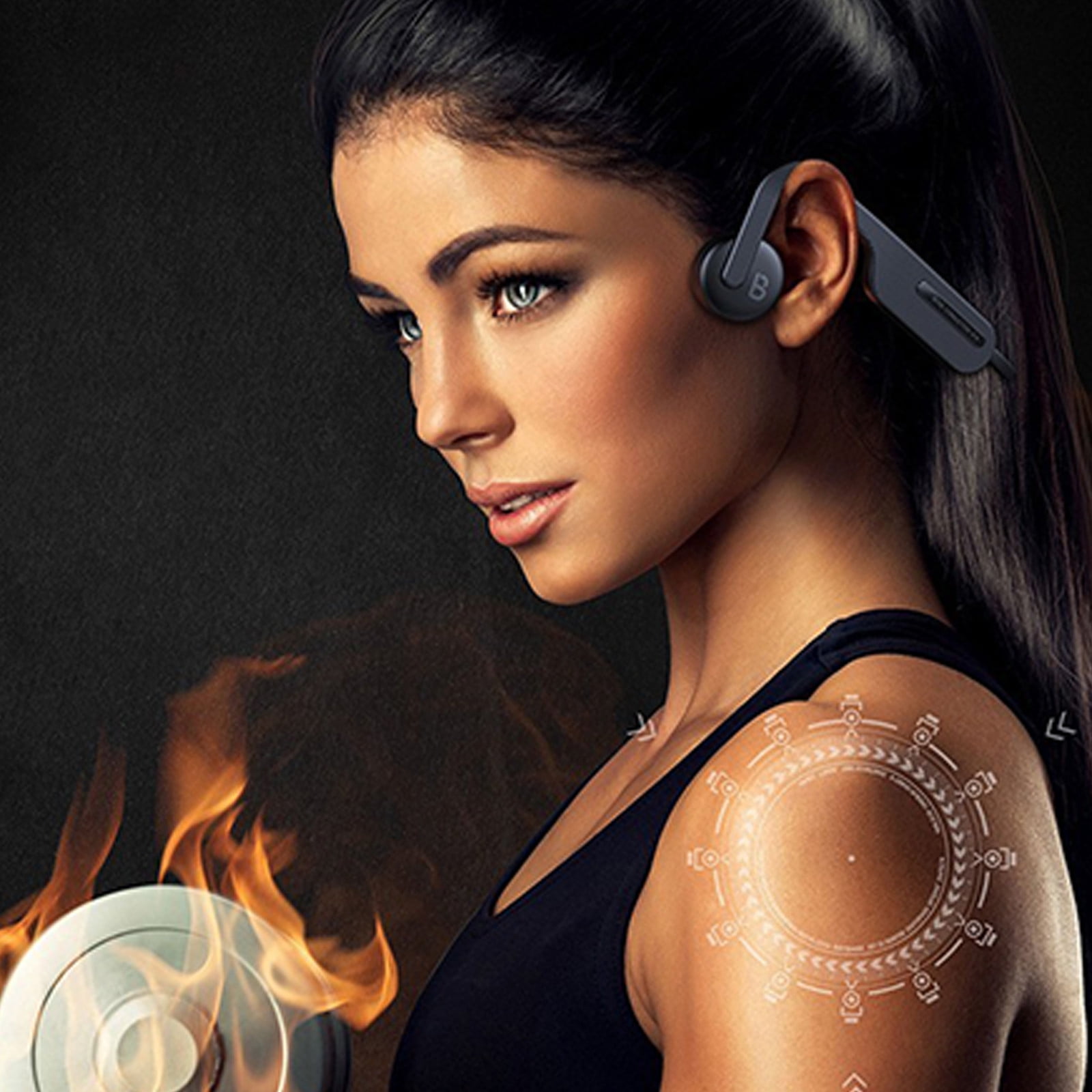 Open Ear Wireless Headphones Bluetooth Sport Headset Ear Clip-On ...