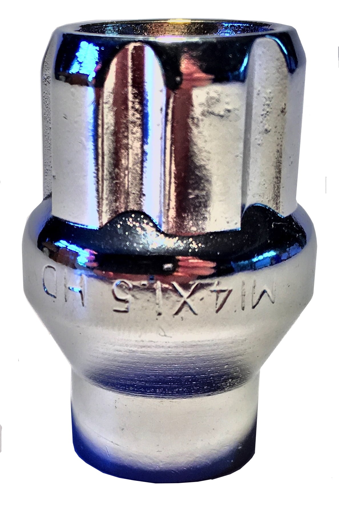 Open End 14x1.5 Chrome 6 Spline ET Truck Lug Nut Large Diameter Bulge ...