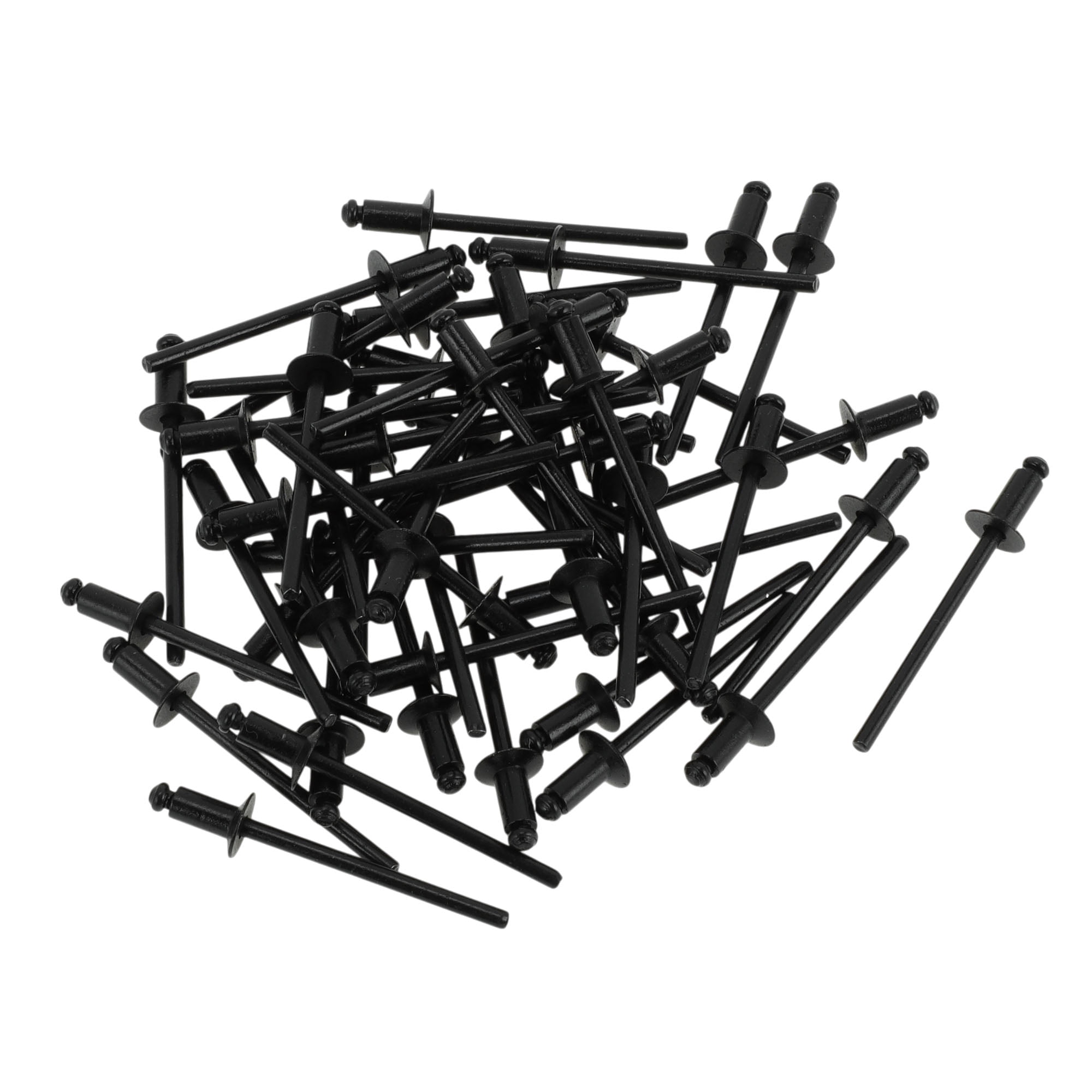 Open End Large Flange Blind Rivets Black 50 Pcs 4mm Grip Diameter 8mm ...