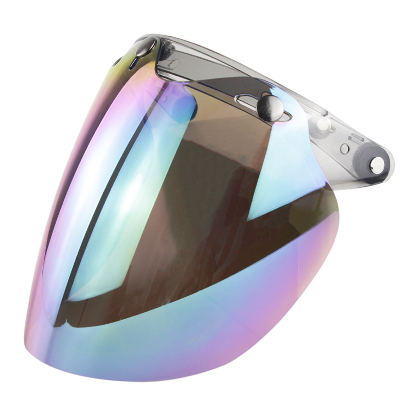 Open Face Helmet Visor Motorcycle Helmet Bubble Lens 3-Snap Bubble Wind ...