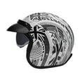 Open Face Motorcycle Helmet Retro Vintage Helmet Mopeds Jet Pilot
