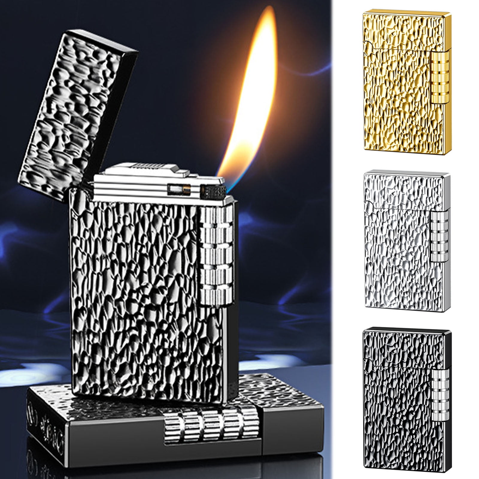 Open Flame Wheel Lighter, Inflatable Mini Cigarette Lighter, Portable ...