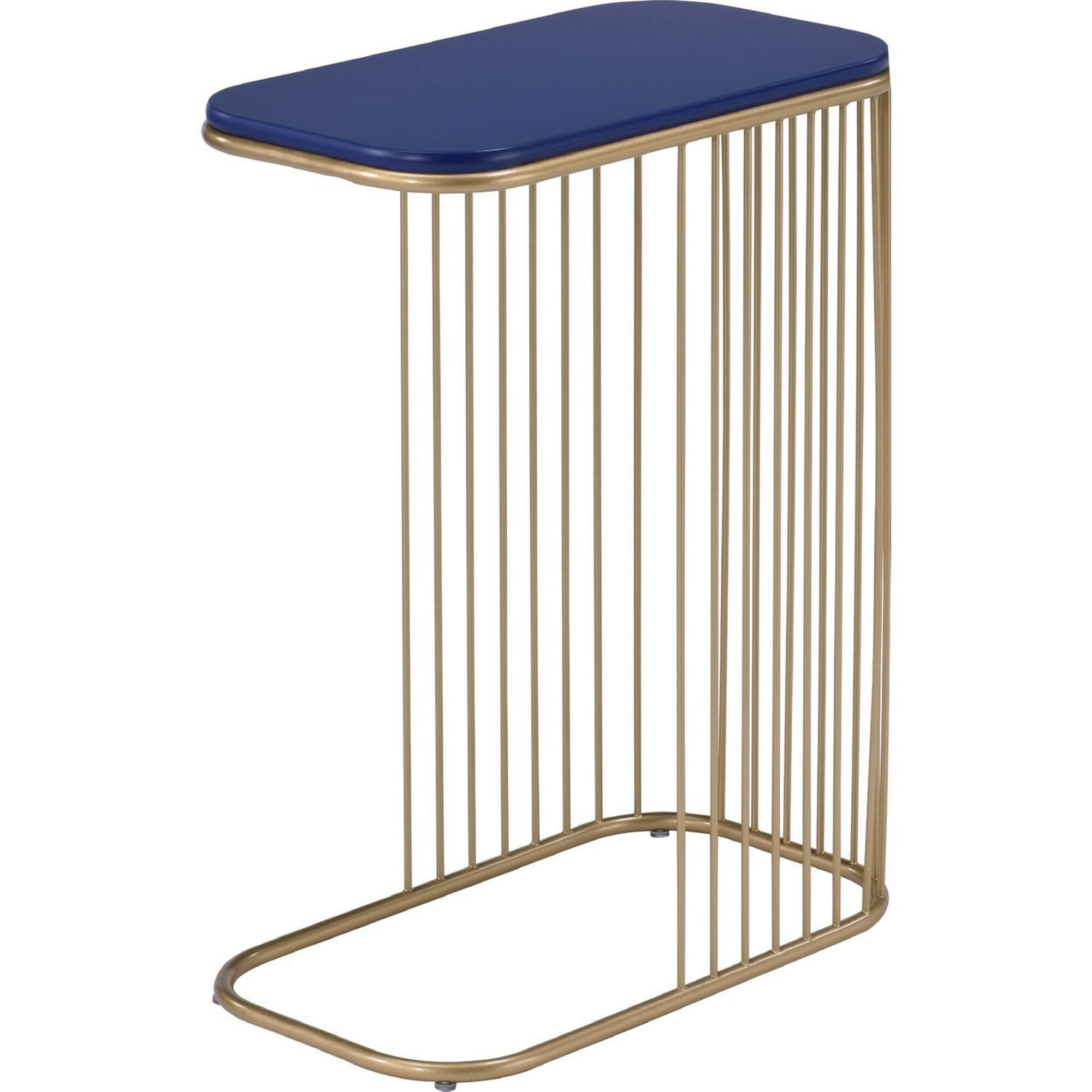 Open Framed Unique Accent Table, Blue and Gold - Walmart Business Supplies