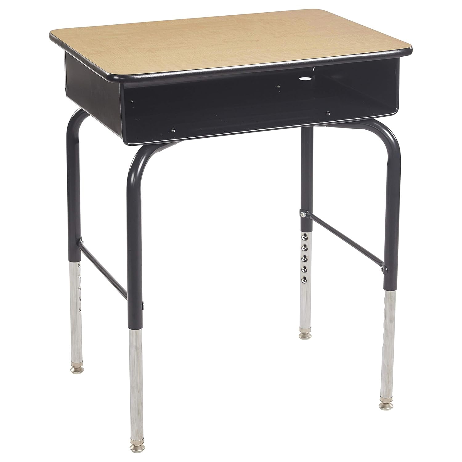 Open Front Desk with Metal Storage Book Box, Adjustable, Classroom ...
