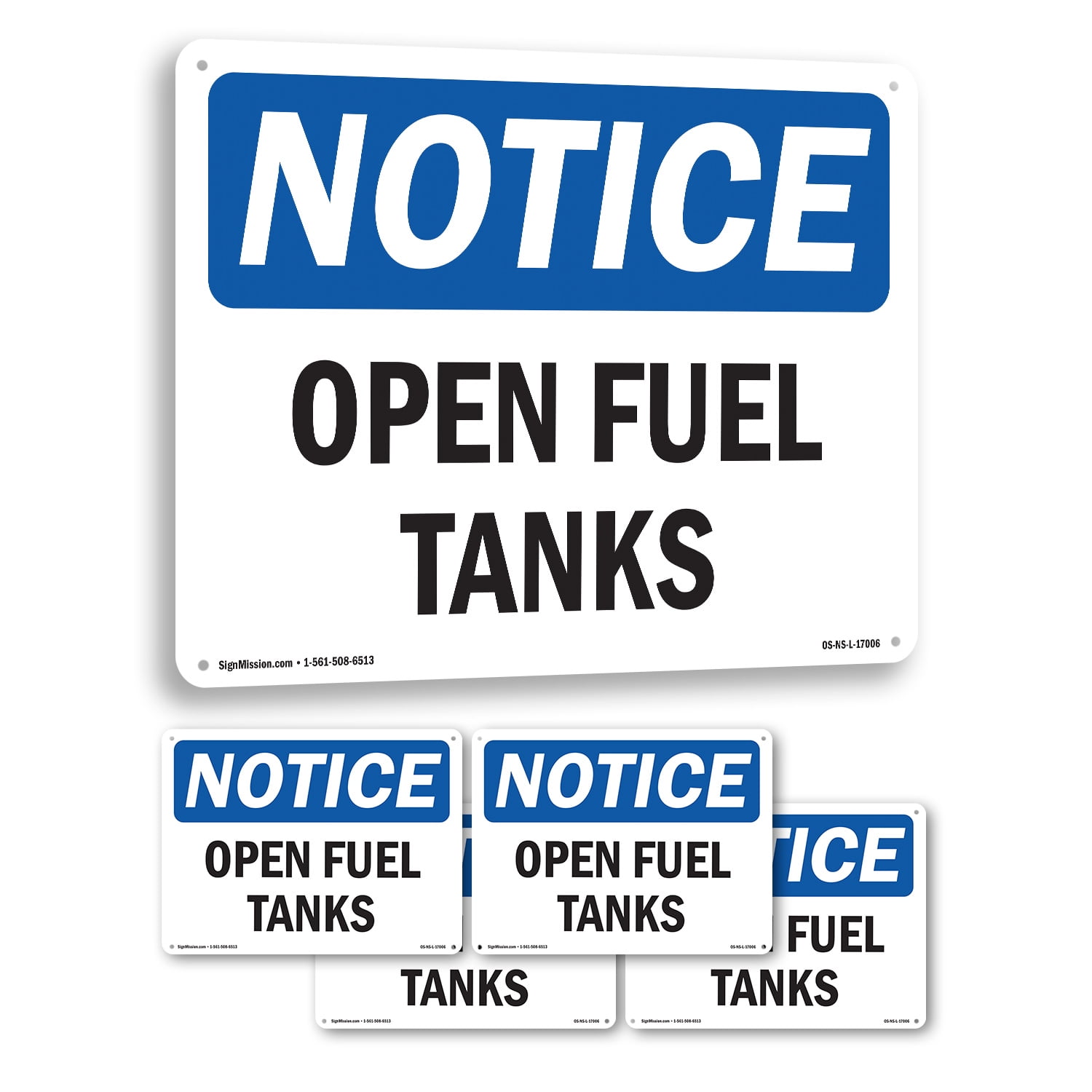 Open Fuel Tanks OSHA Notice Aluminum Sign 10 Inch x 7 Inch - 5 Pack ...