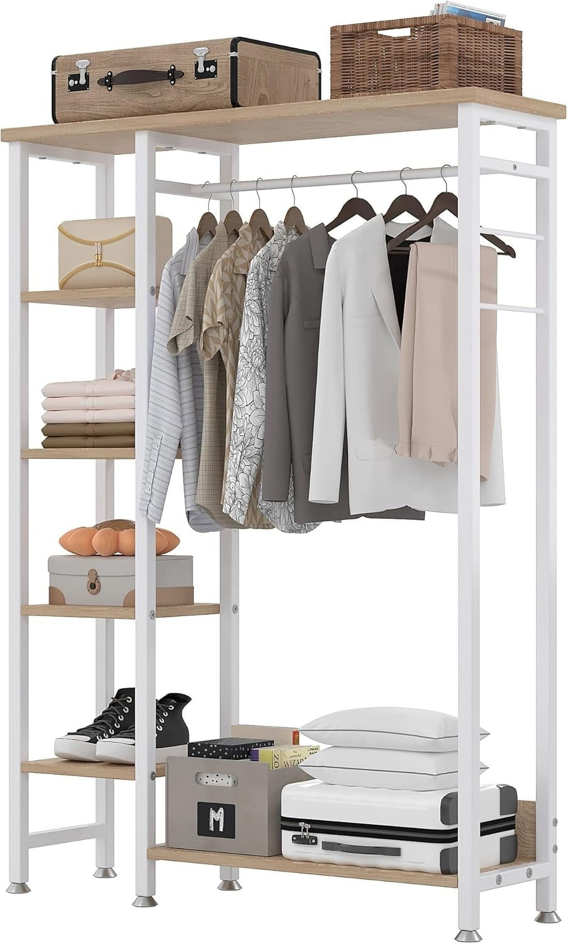 Open Garment Clothing Rack, Free-Standing Heavy Duty Storage Closet ...