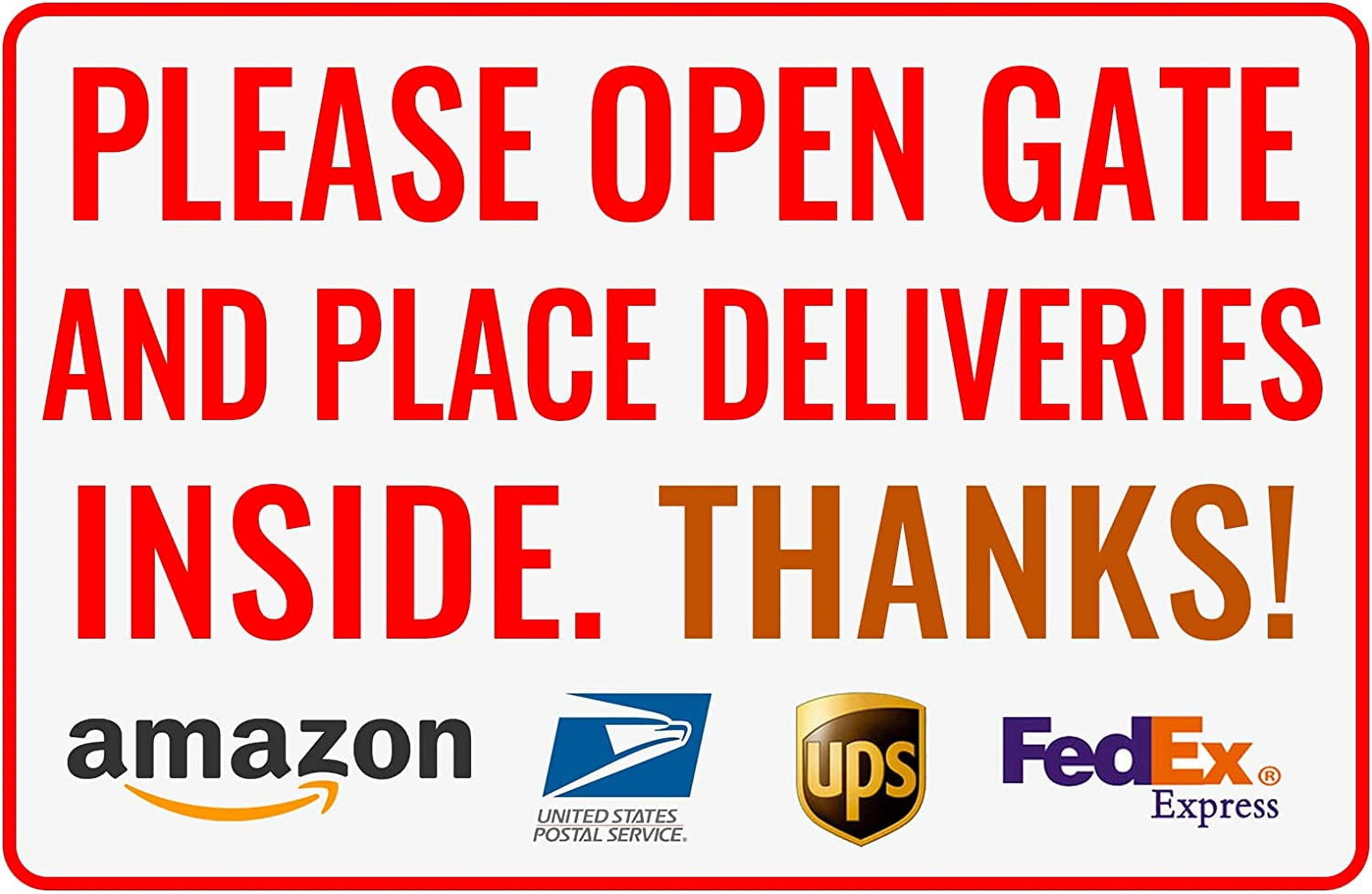 Open Gate and Place Deliveries Inside Metal Tin Sign 8x12 Inch ...