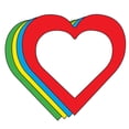 SHAPES ETC. Open Heart Assorted Color Creative Cut-Outs- 5.5" - Walmart.com