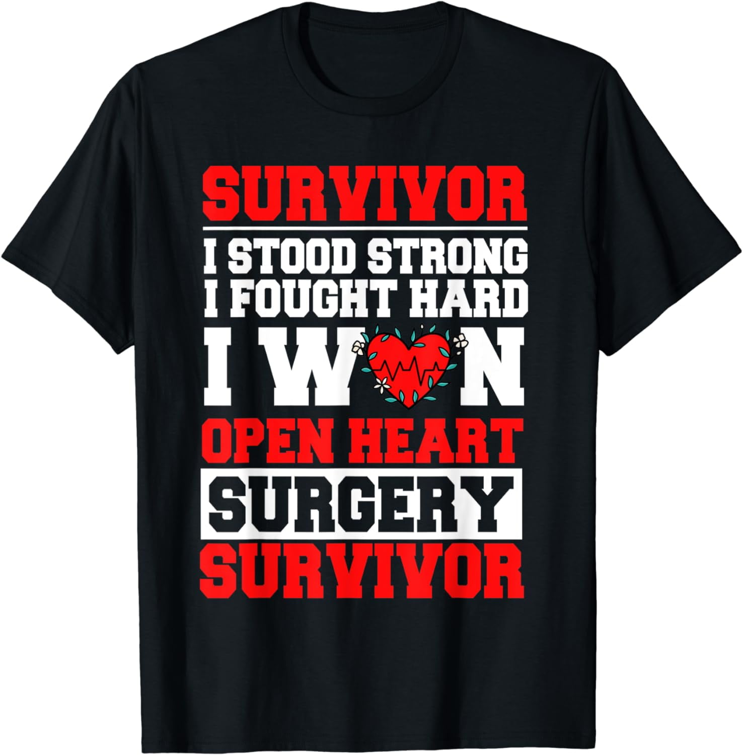Open Heart Bypass Surgery Coronary Artery Patient Cotton T-Shirt - Walmart.com
