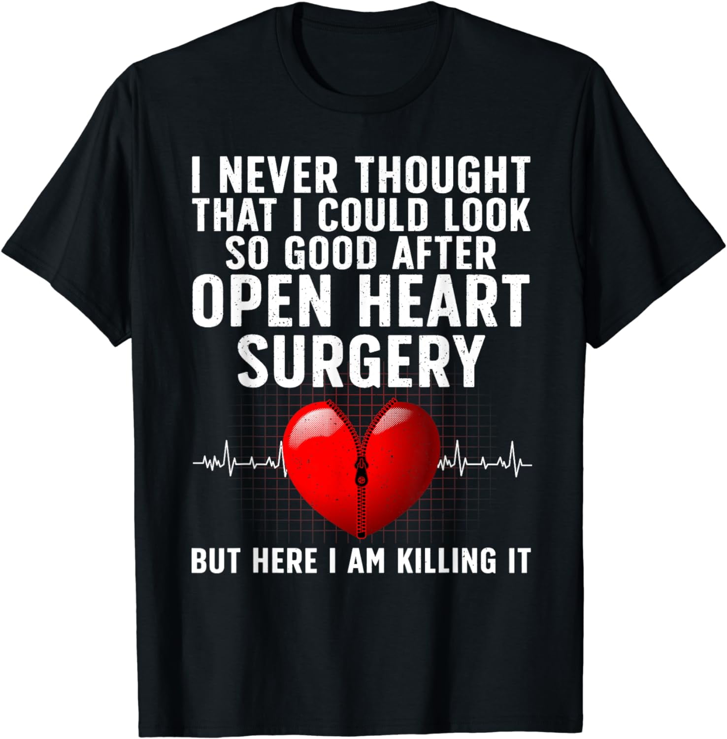 Open Heart Surgery Art For Men Women Heart Patient Operation T-Shirt ...