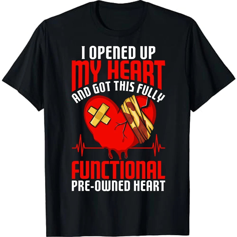 Open Heart Surgery Recovery Bypass Surgery Red Heart Attack T-Shirt ...