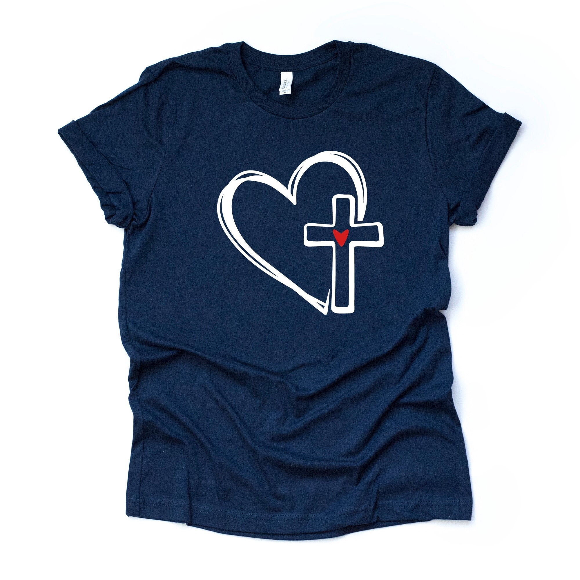 Open Heart with Cross Christian Tee, Unisex Shirt - Walmart.com