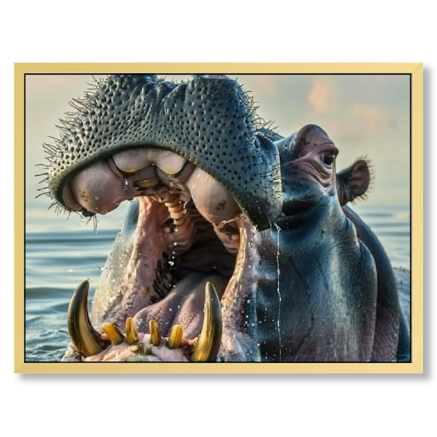 Open His Mouth In The Pond Animals Posters Room Aesthetics Canvas ...