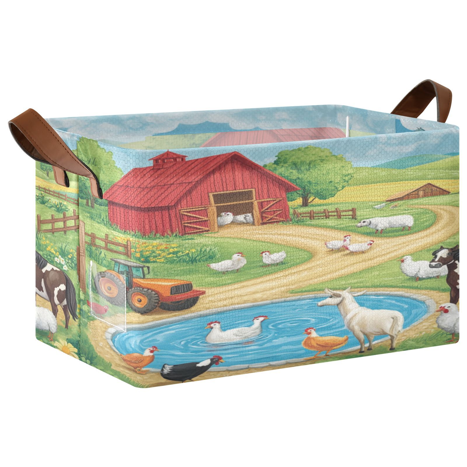 Open Home Storage Bins, 16.9*11.4*10 Inch Large Collapsible Iron Frame ...