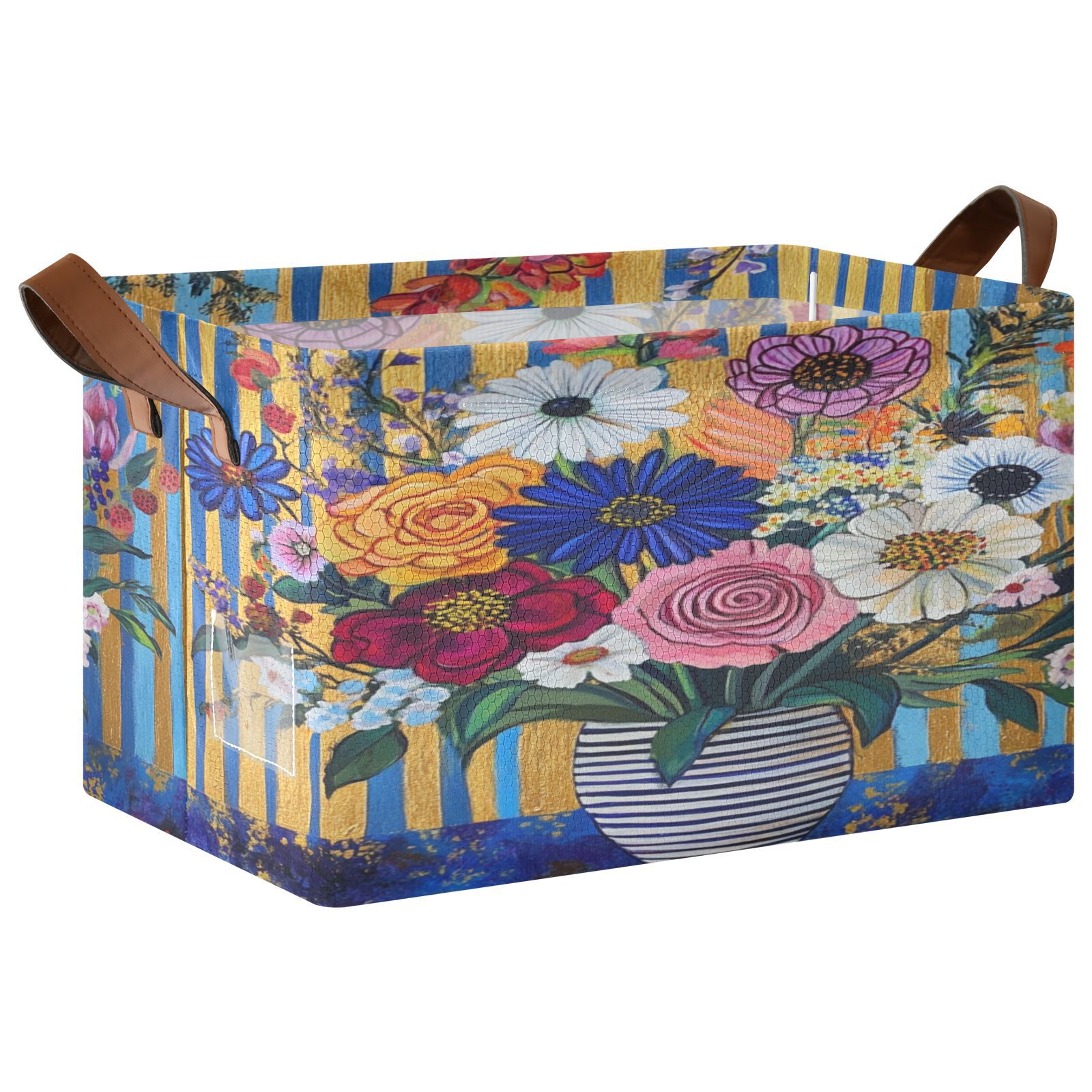 Open Home Storage Bins, 16.9*11.4*10 Inch Large Collapsible Iron Frame ...