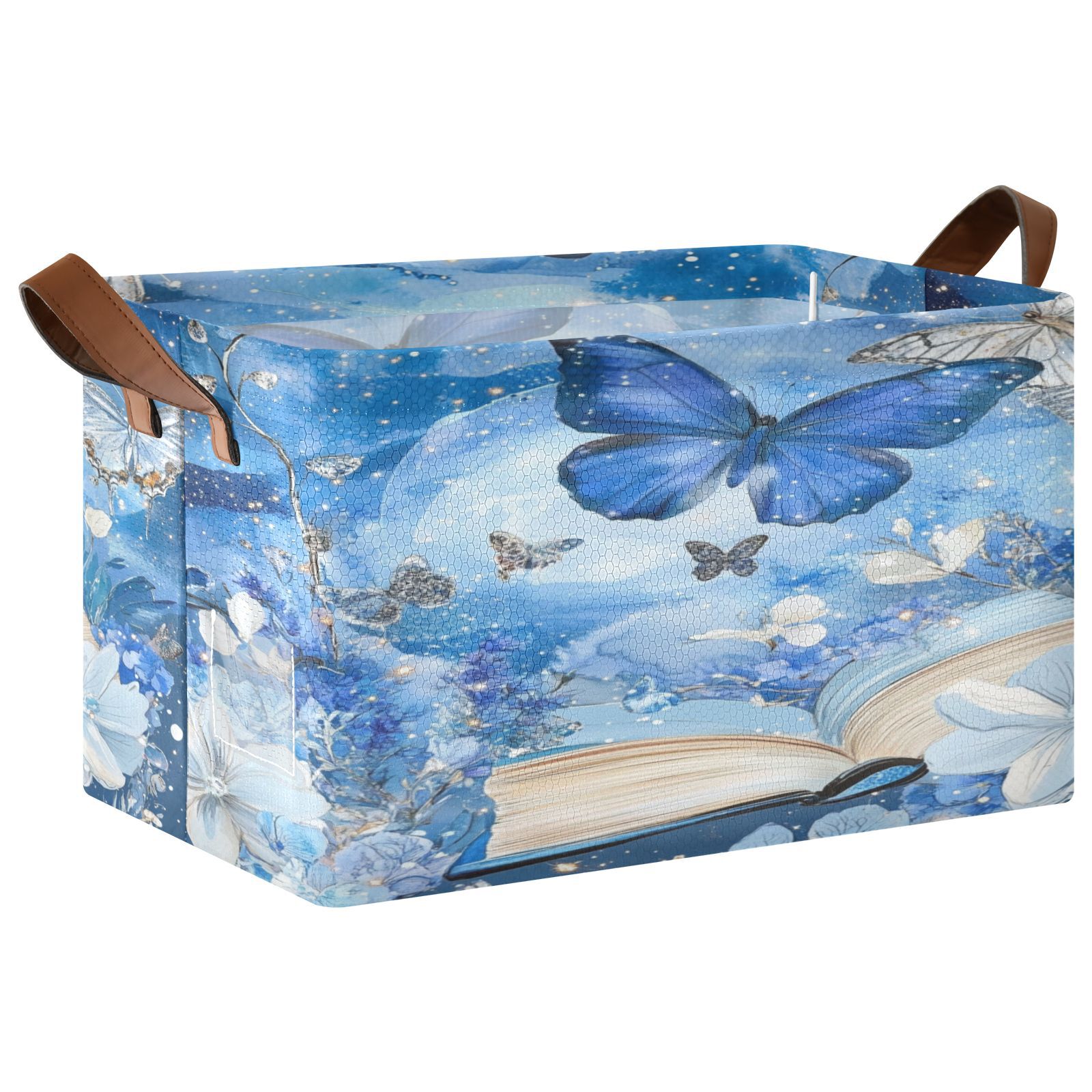 Open Home Storage Bins, 16.9*11.4*10 Inch Large Collapsible Iron Frame ...