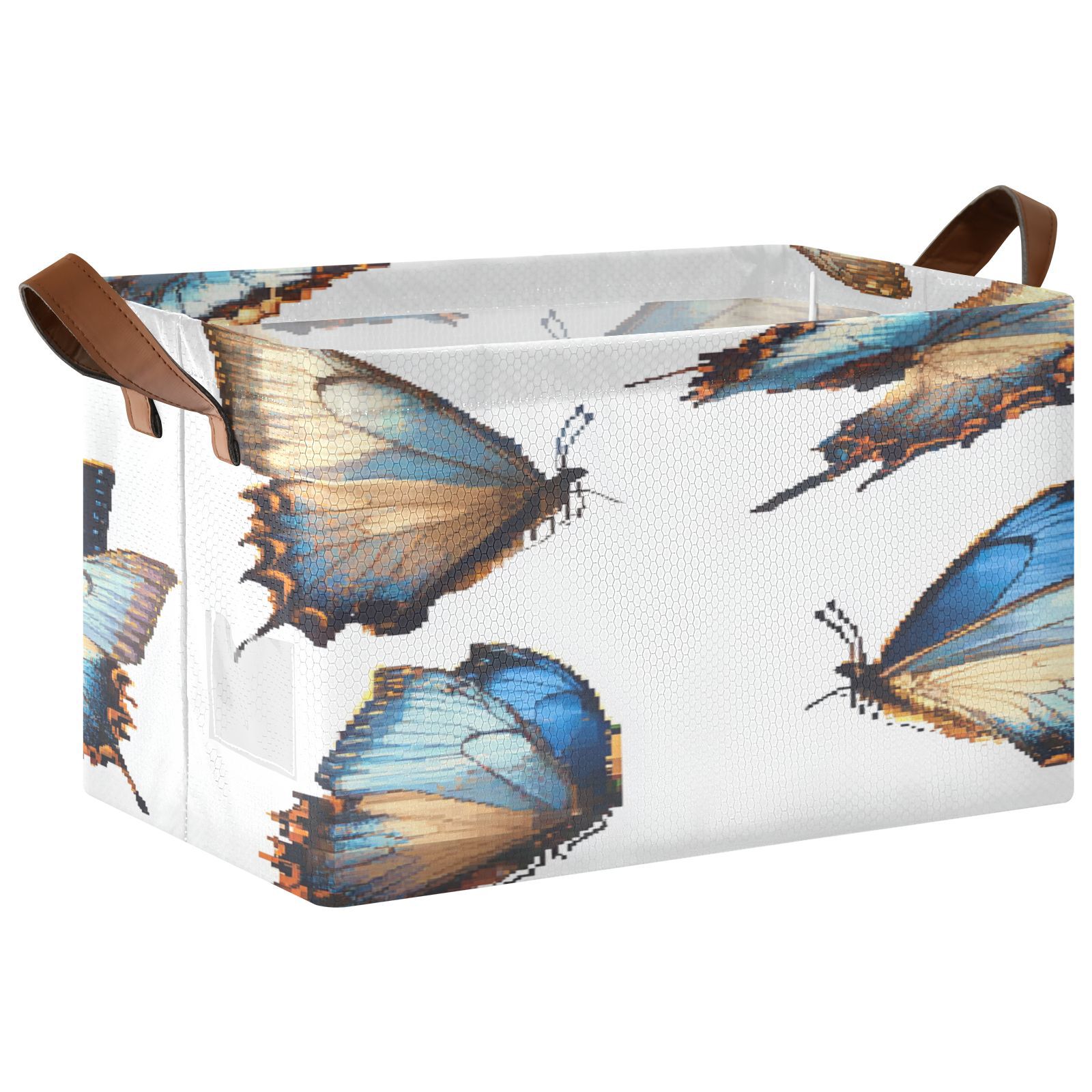 Open Home Storage Bins, 16.9*11.4*10 Inch Large Collapsible Iron Frame ...