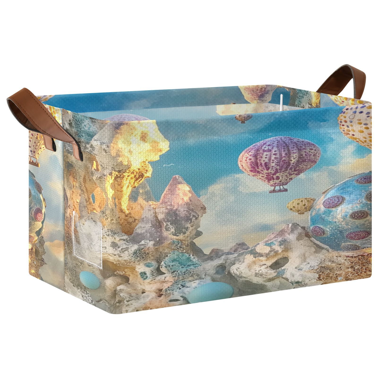 Open Home Storage Bins, 16.9*11.4*10 Inch Large Collapsible Iron Frame ...