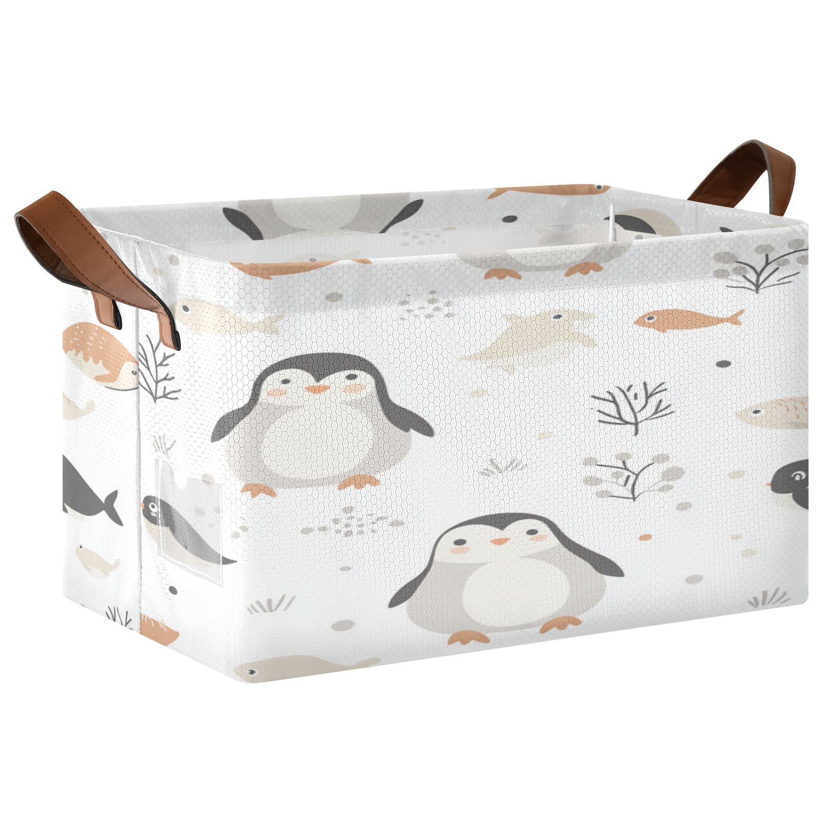 Open Home Storage Bins, 16.9*11.4*10 Inch Large Collapsible Iron Frame ...