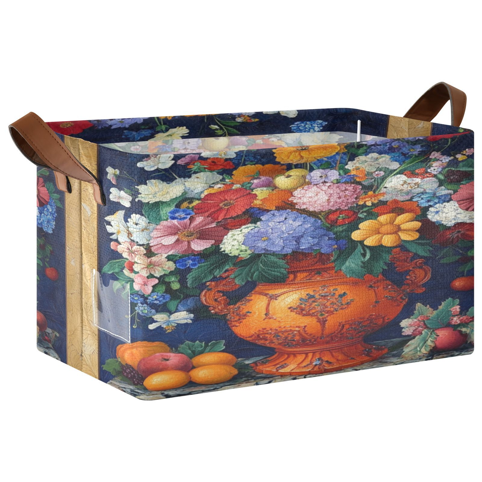 Open Home Storage Bins, 16.9*11.4*10 Inch Large Collapsible Iron Frame ...