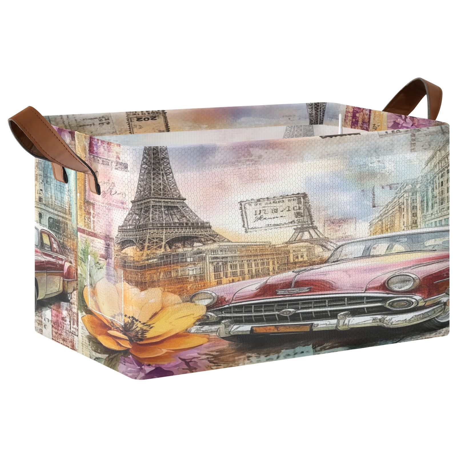 Open Home Storage Bins, 16.9*11.4*10 Inch Large Collapsible Iron Frame ...