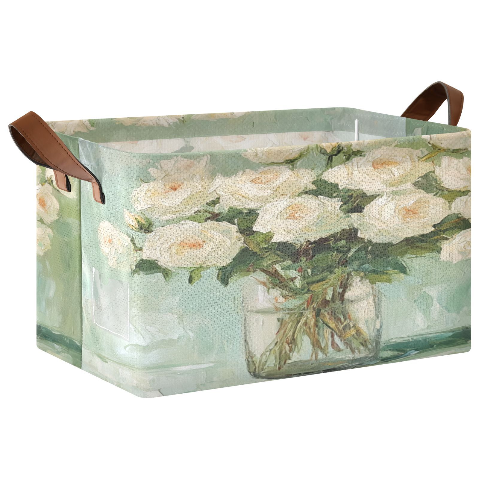 Open Home Storage Bins, 16.9*11.4*10 Inch Large Collapsible Iron Frame ...