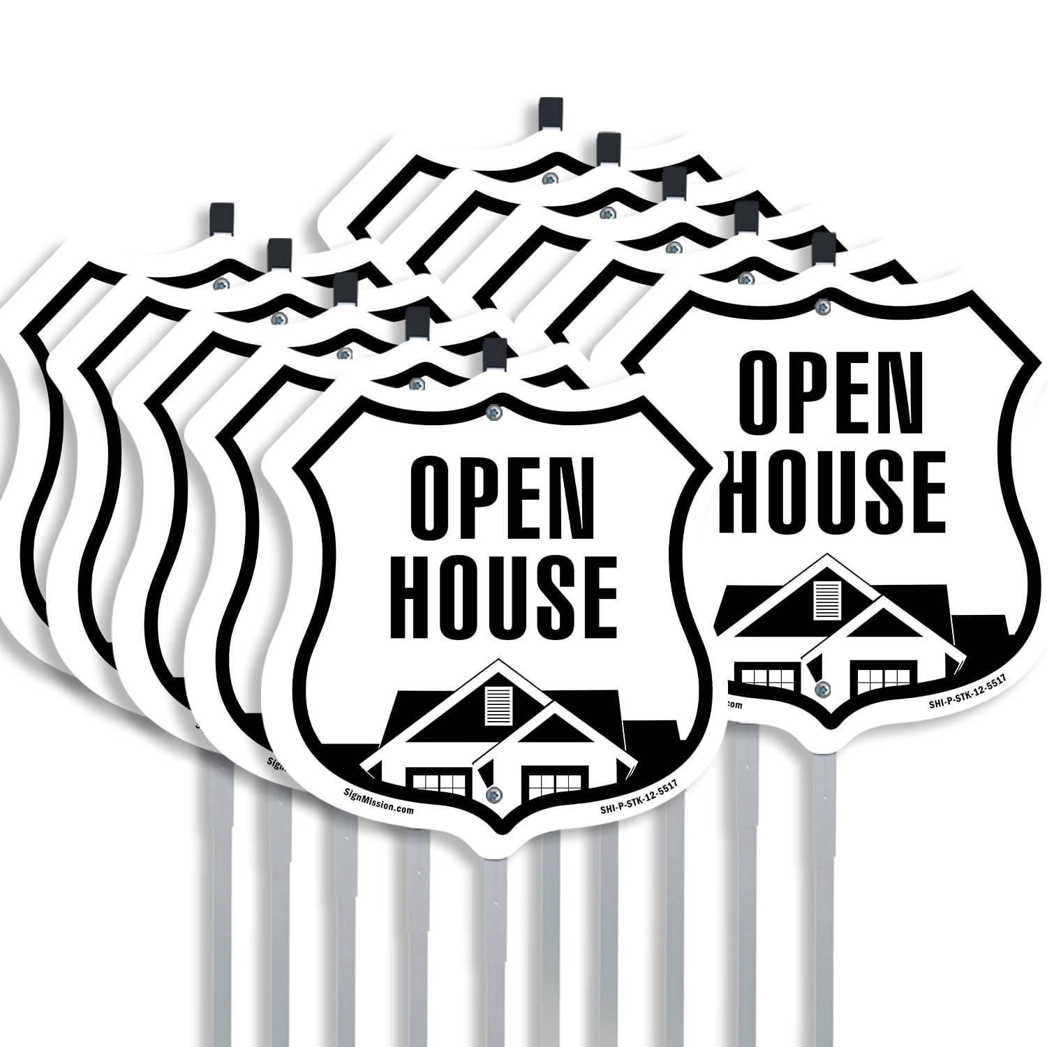 Open House (10 Pack) 12 inch X 12 inch Shield Shaped Rust-Free Aluminum ...