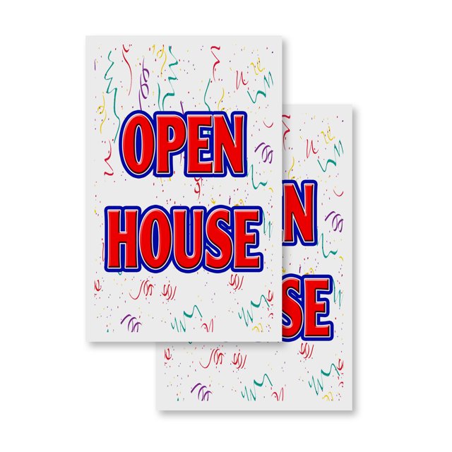 Open House (2-PACK) 24" x 36" Vinyl Decals | Sign Insert Peel & Stick ...