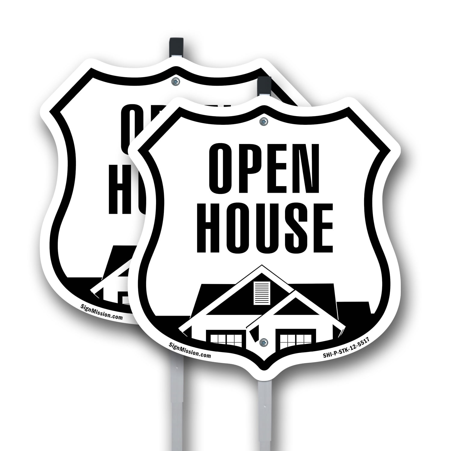 Open House (2 Pack) 12 inch X 12 inch Shield Shaped Commercial Grade ...
