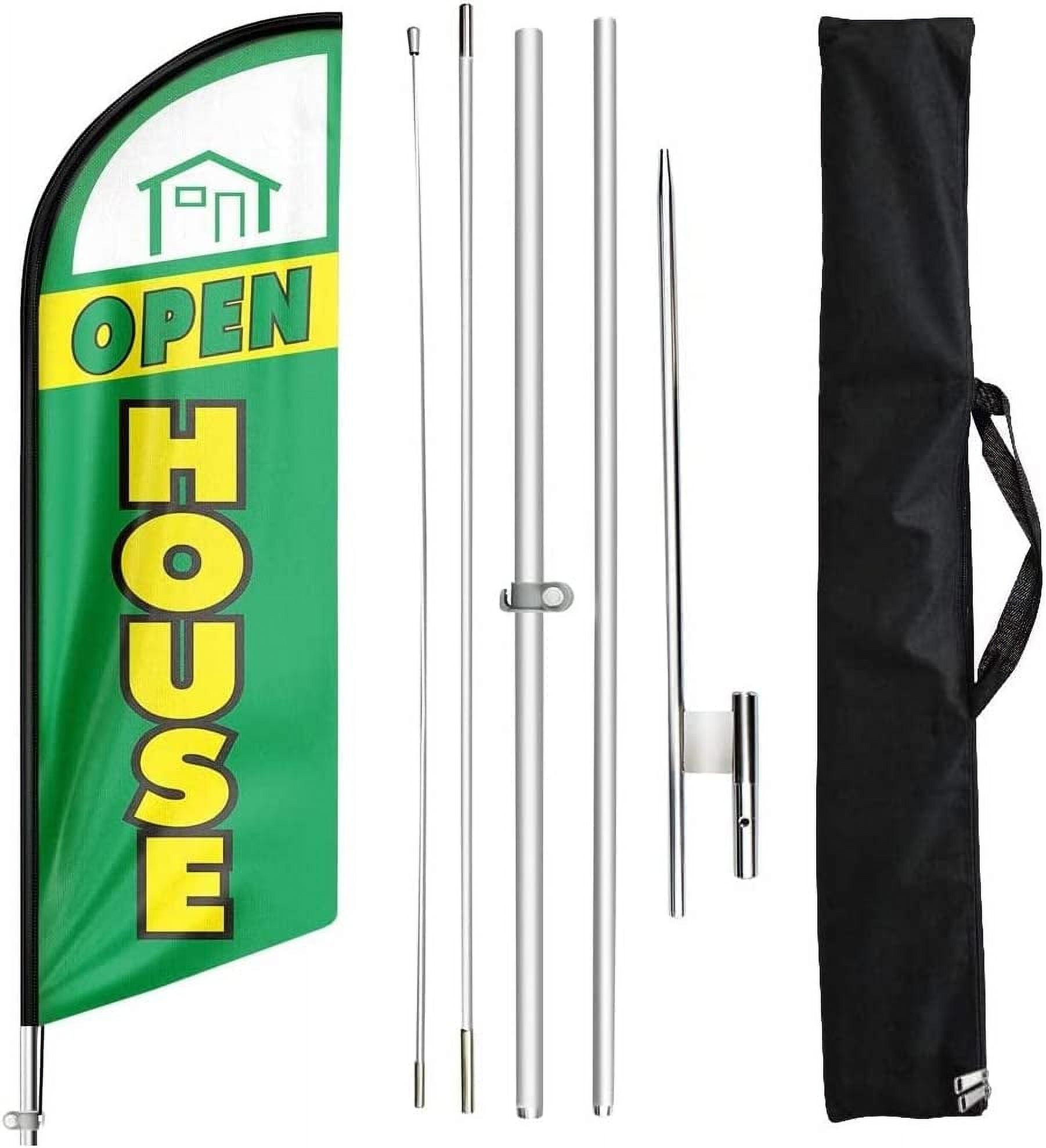 Open House Flags for Real Estate Agents, 11Ft Open House Flag Pole Kit ...