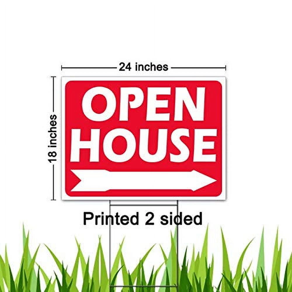 Open House Signs Bundles of 10 Open House Butterfly Arrow White Signs ...