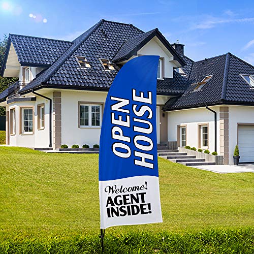 Open House Swooper Flag and Pole Kit,Real Estate Signs Feather Flag for ...