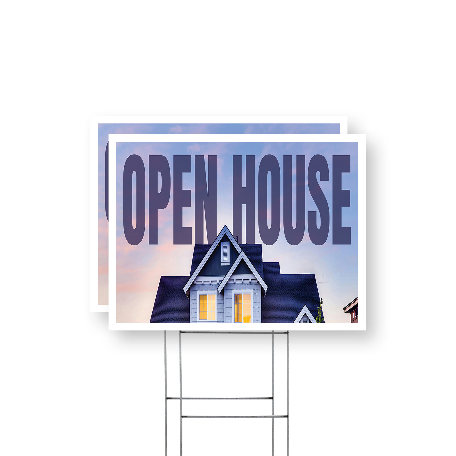 Open House Yard Sign 2 Pack of 12 Inch x 16 Inch Double Sided ...