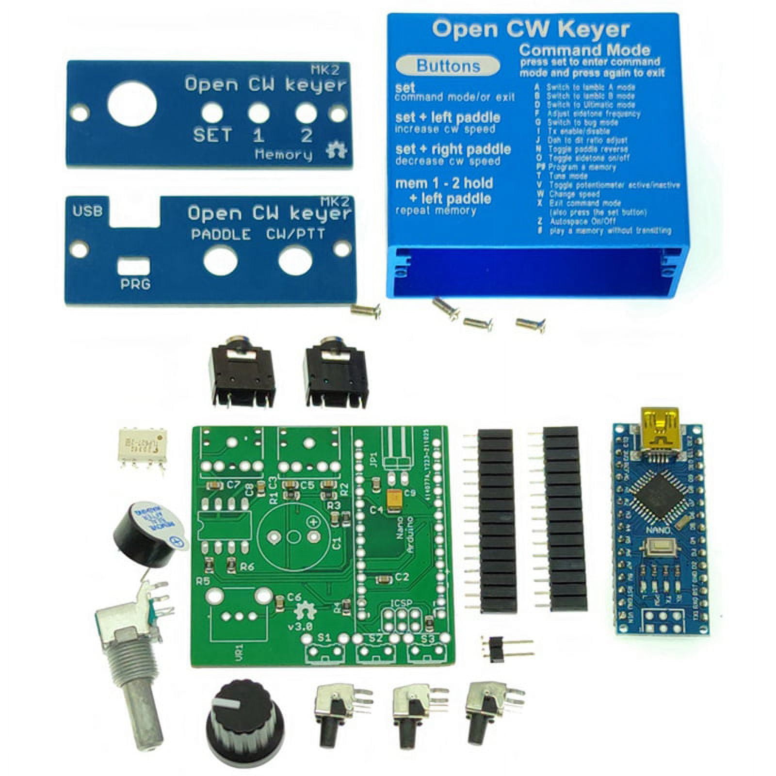 Open Keyer MK2 KIT with Metal Case Keyer MK2 KIT Speed Adjustable From ...
