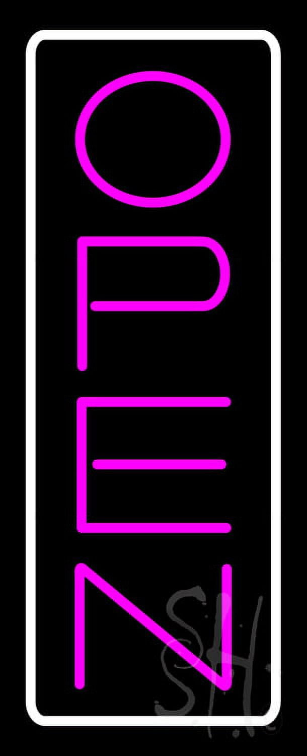 Open LED Neon Sign 24 x 10 - inches, Black Square Cut Acrylic Backing ...