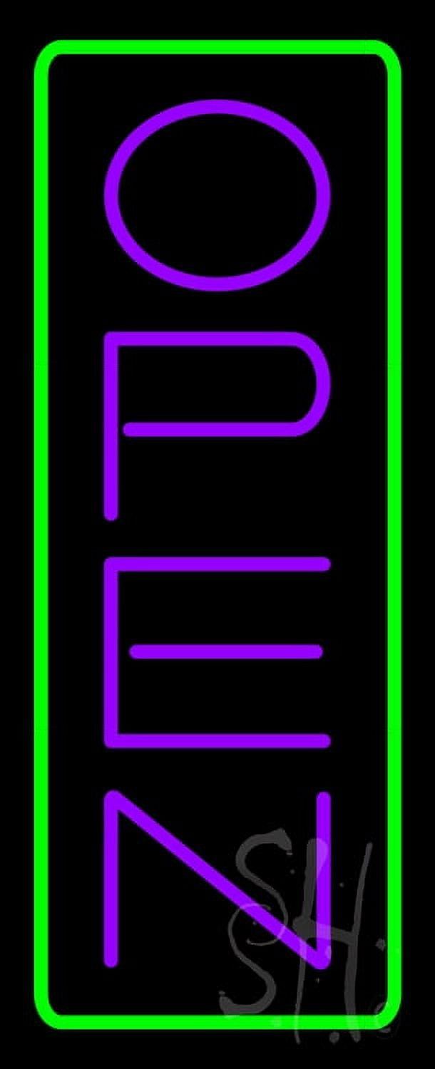 Open LED Neon Sign 24 x 10 - inches, Black Square Cut Acrylic Backing ...