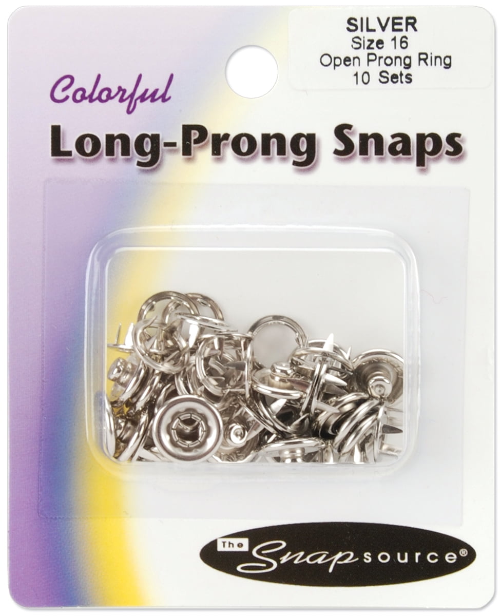 Open Long-Prong Snaps Size 16 10/Pkg-Silver - Walmart.com