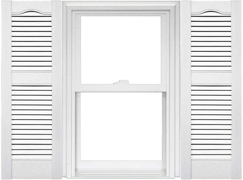 Open Louver Vinyl Shutters (1 Pair) - 14.5 x 72 001 White - Walmart.com