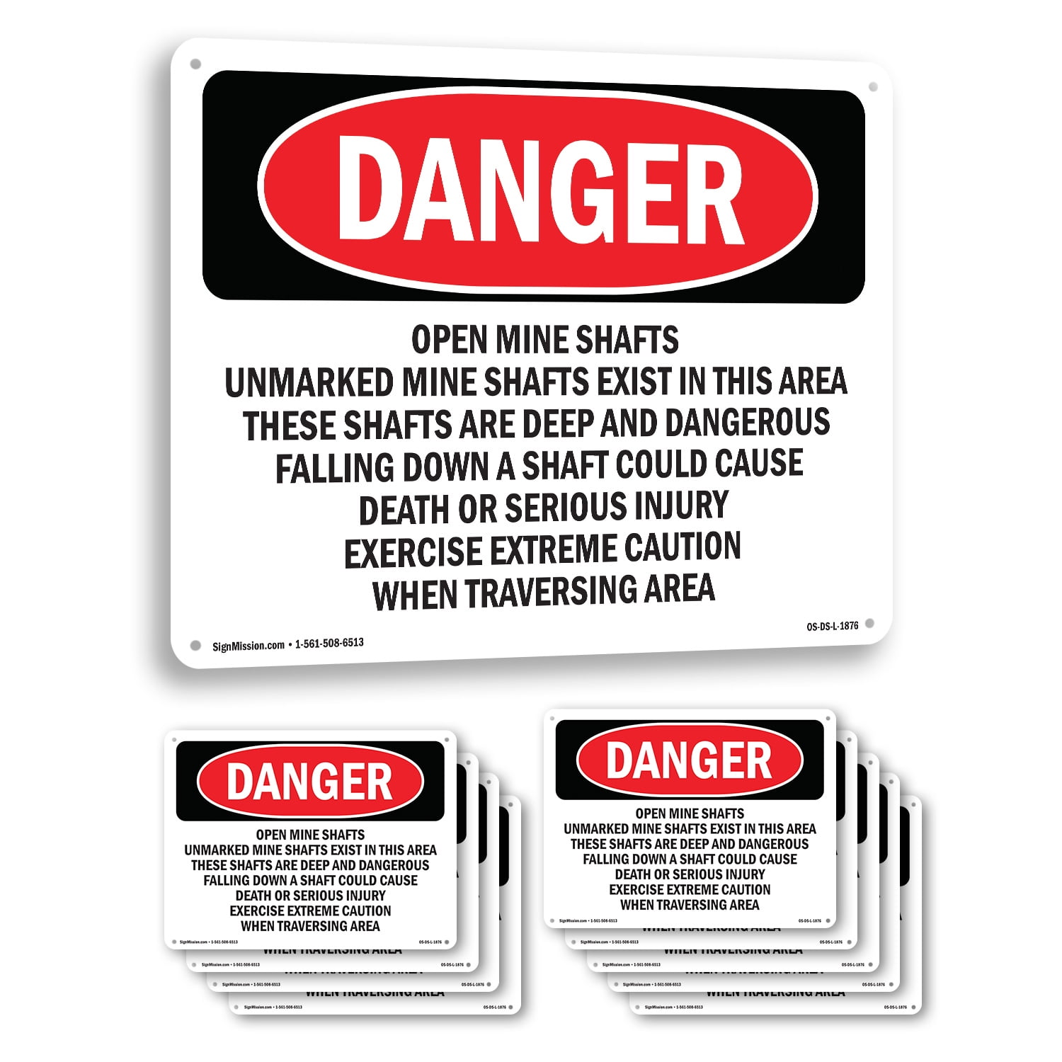 Open Mine Shafts Unmarked OSHA Danger Aluminum Sign 10 Inch x 7 Inch ...