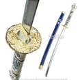 Open Mouth Highlander Dragon Samurai Katana Sword with Blue Scabbard ...