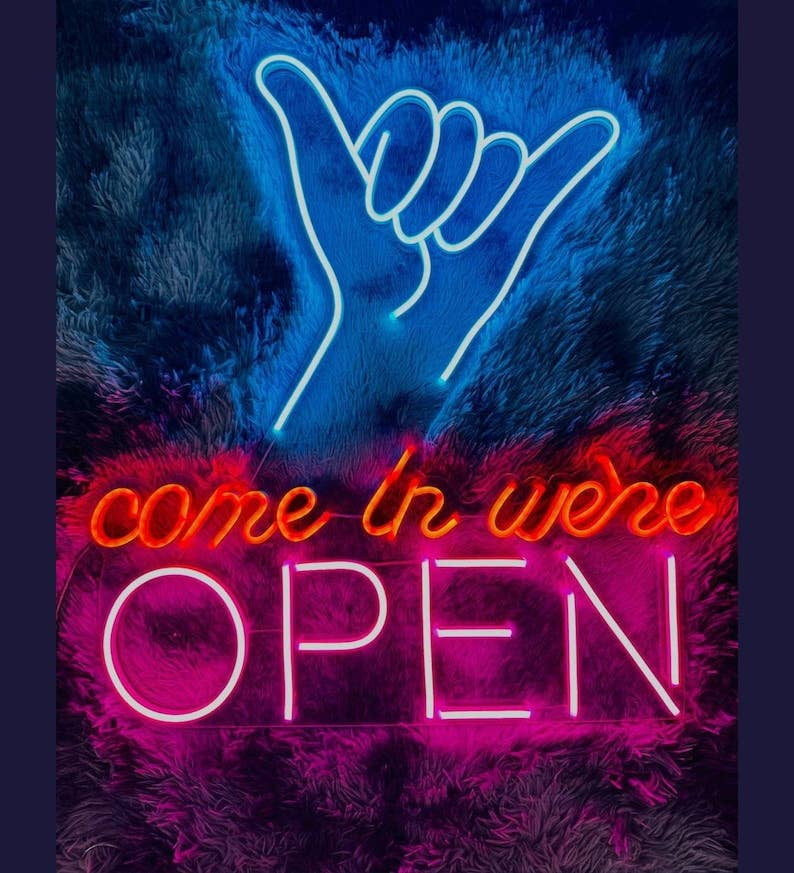 Open Neon Sign, Shop Store Welcome Sign Shop - Walmart.com