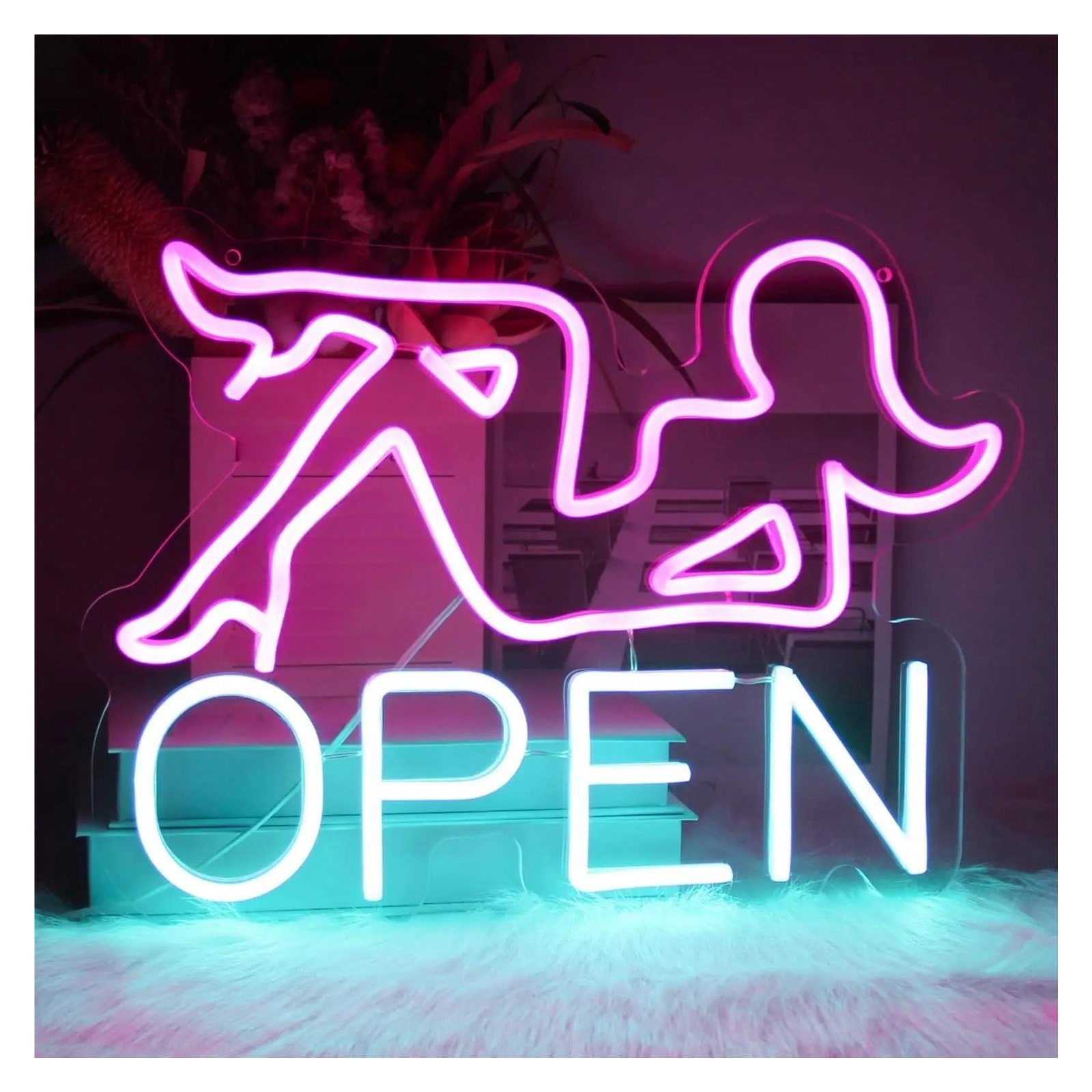 "Open" Neon Signs Dimmable USB Powered LED Neon Lights For Shop Club ...