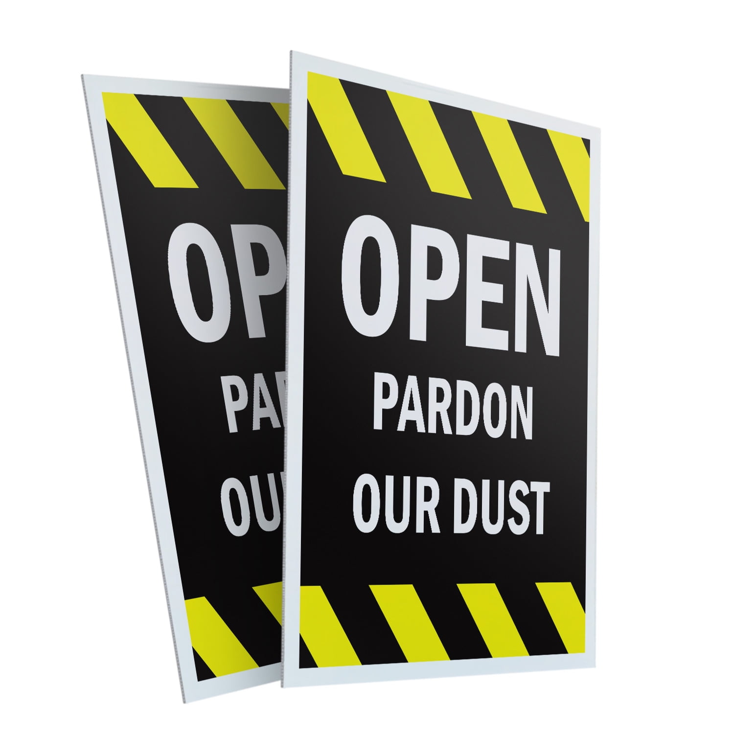 Open Pardon Our Dust (2-PACK) 24" x 36" Plastic Signs | Sign Insert 4mm ...