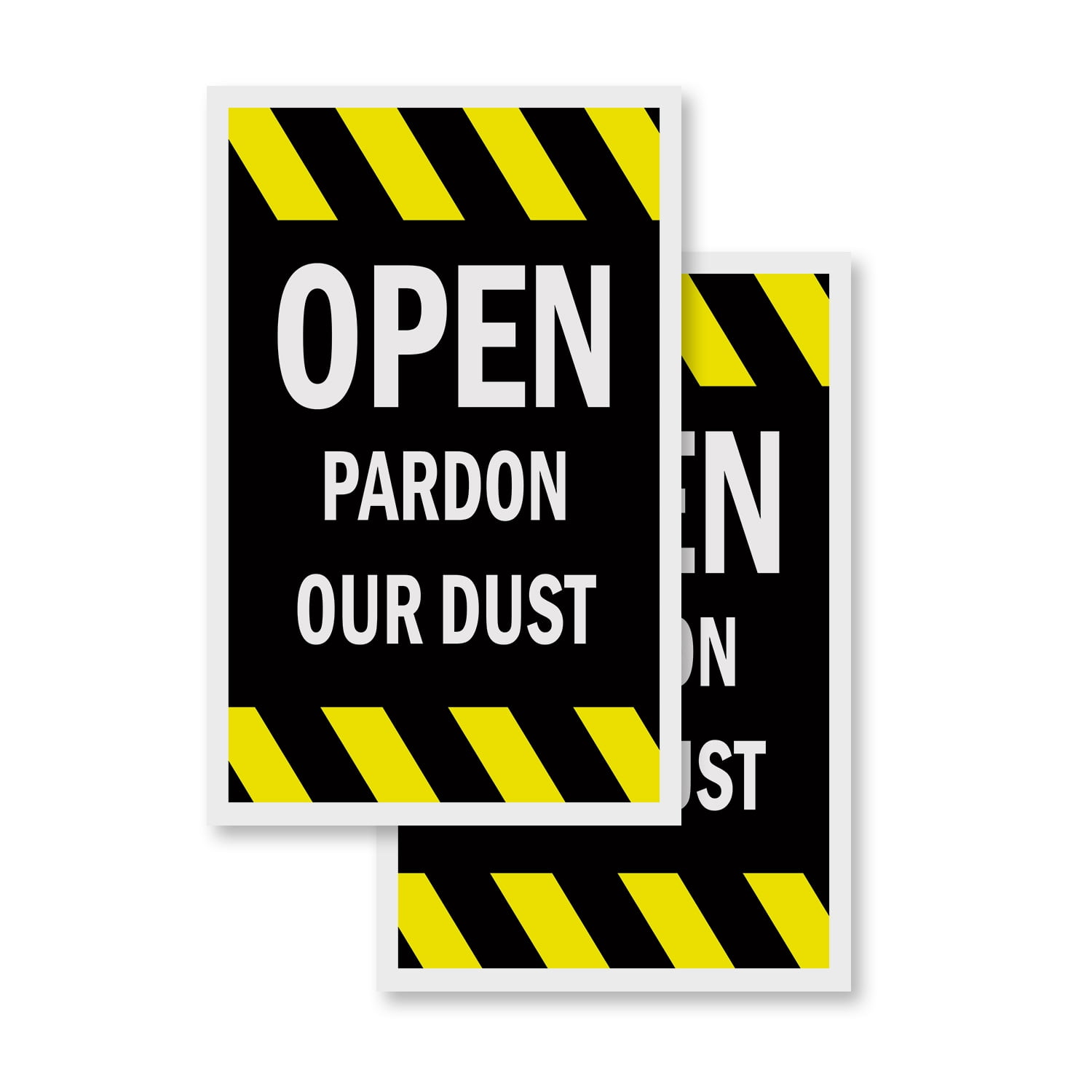 Open Pardon Our Dust (2-PACK) 24" x 36" Vinyl Decals | Sign Insert Peel ...