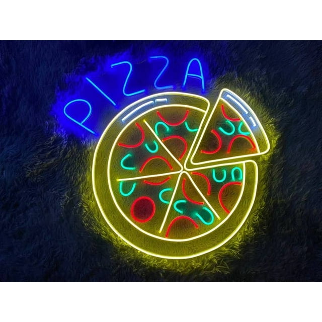 Open Pizza Neon Led Sign, Restaurant Welcome Sign - Walmart.com