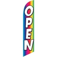 Three Swooper Flag Combo Look Now Open Welcome Red Yellow Advertising ...