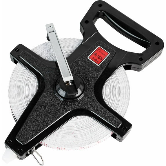 Open Reel Measure Tape, 165 ft, 50 Meters, with Metal Spike, Hand Crank ...