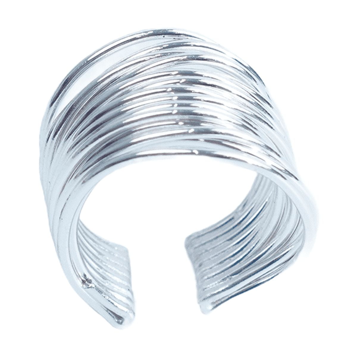 【Open Ring】Gold/Silver Plated Copper Multi Layer Wrap Ring, Edgy Modern ...